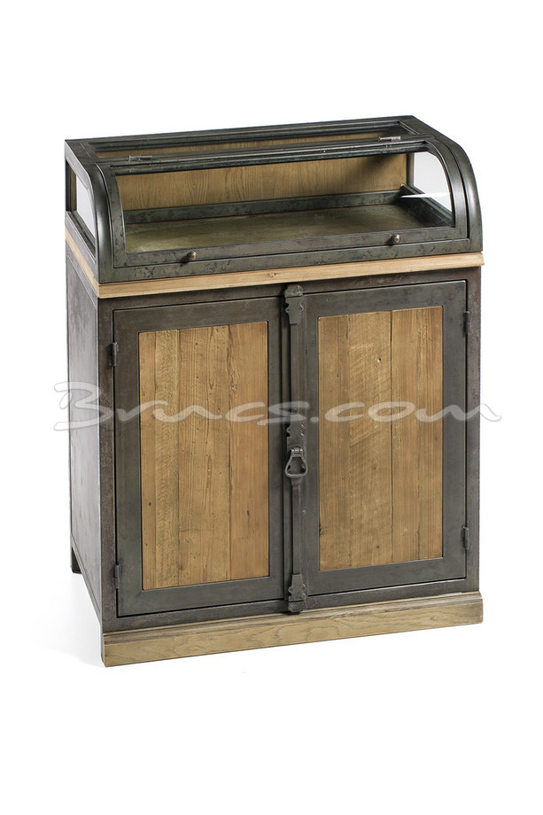COUNTERS AND BUFFETS: FORMENTOR GALVANIZED IRON, GLASS & PINE COUNTER